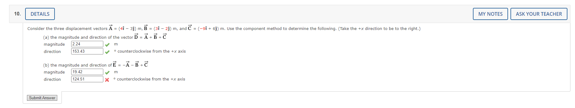 Solved direction part b the answer is not correct 325.49 | Chegg.com