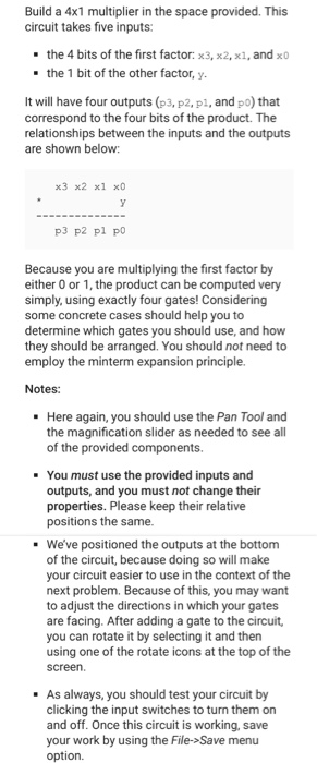 Build a 4x1 multiplier in the space provided. This | Chegg.com