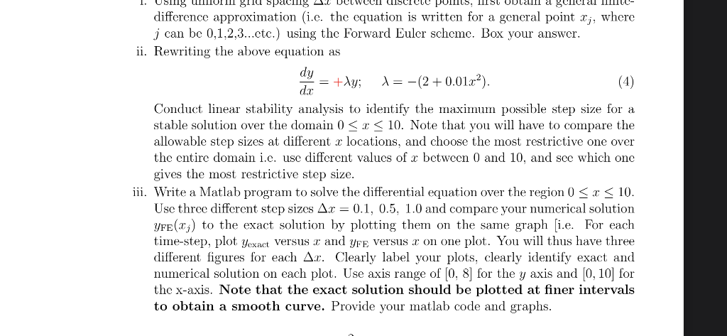 difference approximation (i.e. the equation is | Chegg.com