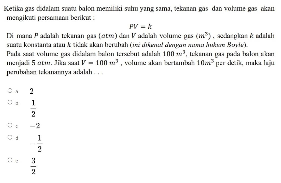 Solved Ketika gas didalam suatu balon memiliki suhu yang | Chegg.com