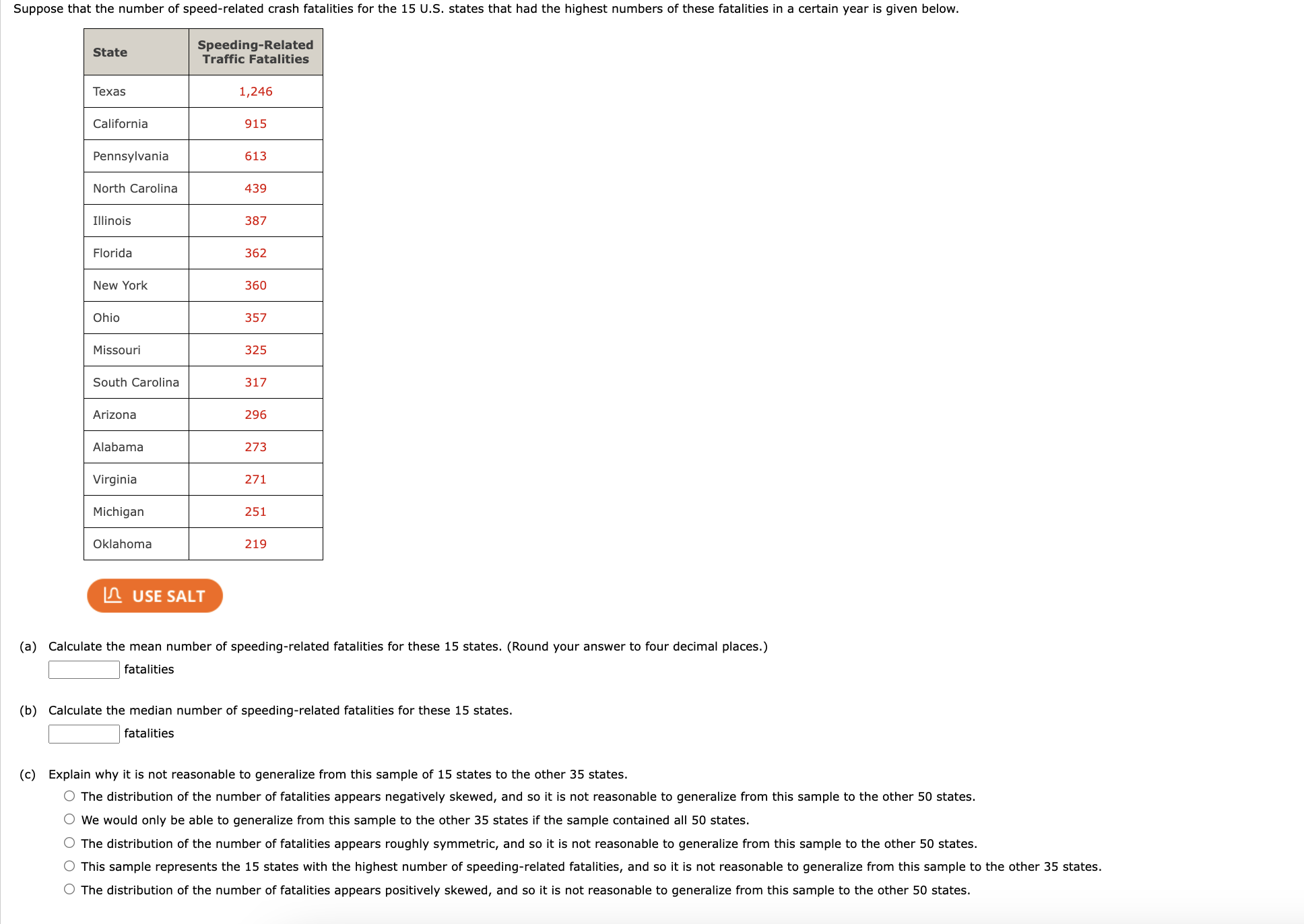 Solved (a) Calculate the mean number of speeding-related | Chegg.com