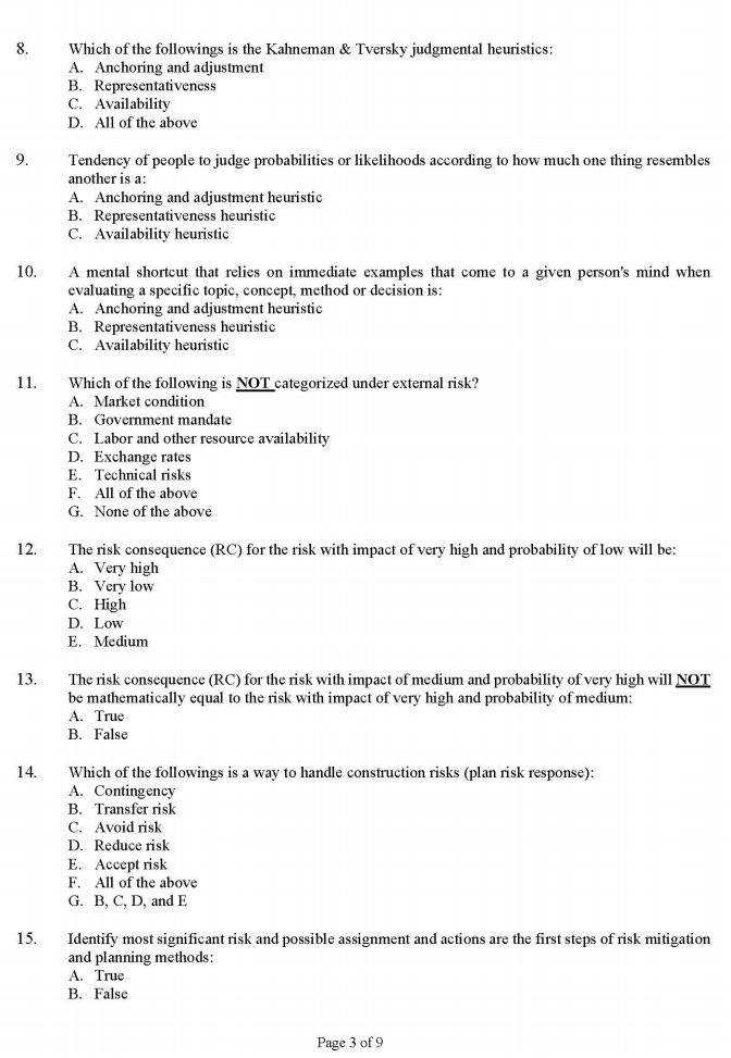 Solved 8. Which of the followings is the Kahneman & Tversky | Chegg.com