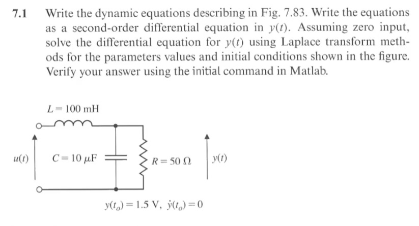 Solved 7.1 ﻿Write the dynamic equations describing in Fig. | Chegg.com