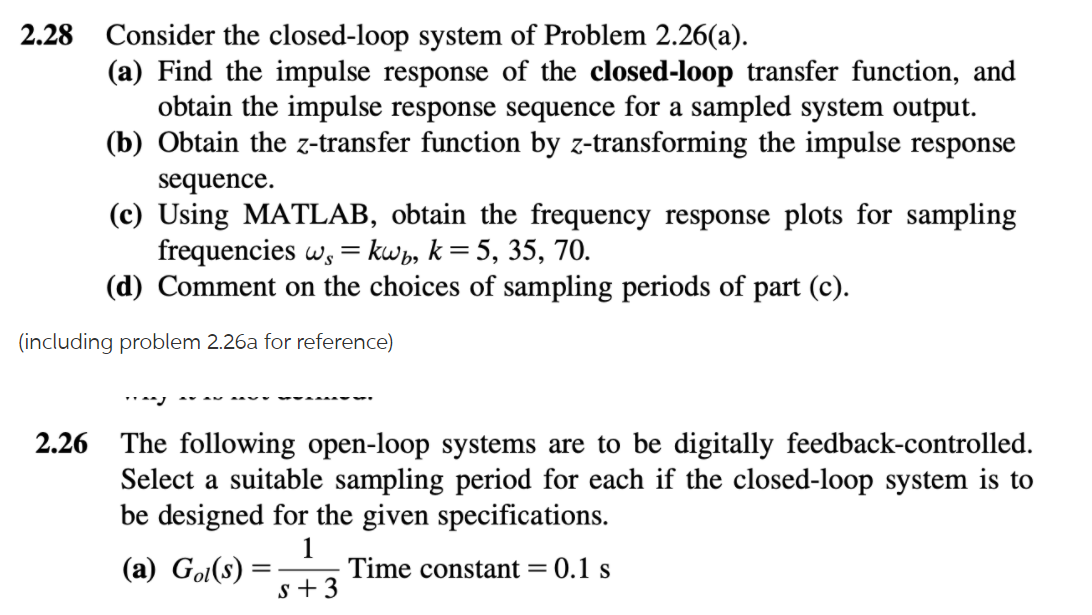 Solved 2.28 Consider the closed-loop system of Problem | Chegg.com