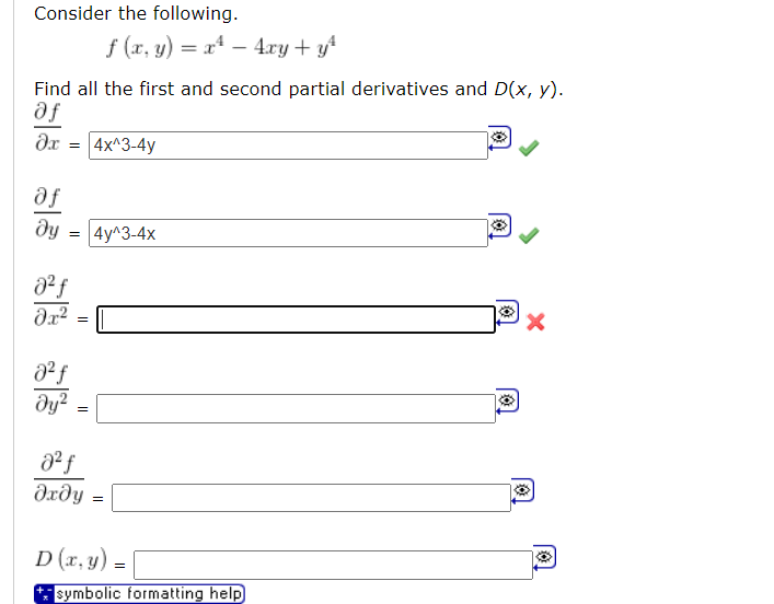 Solved Consider the following. f (x, y) = r - 4ry+y^ Find | Chegg.com