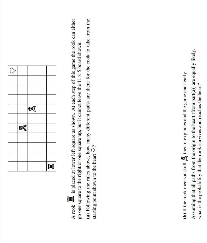 Solved A rook is placed at lower left square as shown. At | Chegg.com