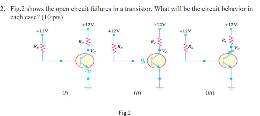 Solved 2. Fig.2 shows the open circuit failures in a | Chegg.com