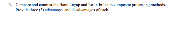 Solved 3. Compare and contrast the Hand Layup and Resin | Chegg.com