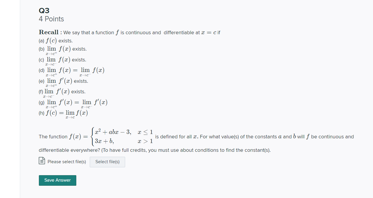 Solved 4 Points Recall : We say that a function f is | Chegg.com