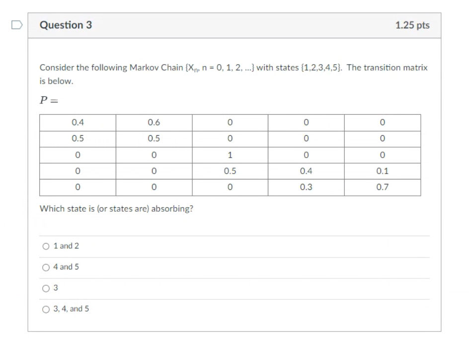 Solved Consider the following Markov Chain {Xn,n=0,1,2,…} | Chegg.com