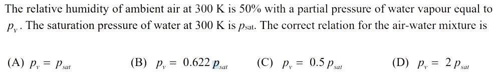 Solved The relative humidity of ambient air at 300 ﻿K is 50% | Chegg.com