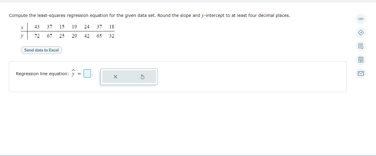 Solved Compute the least-squares regression equation for the | Chegg.com