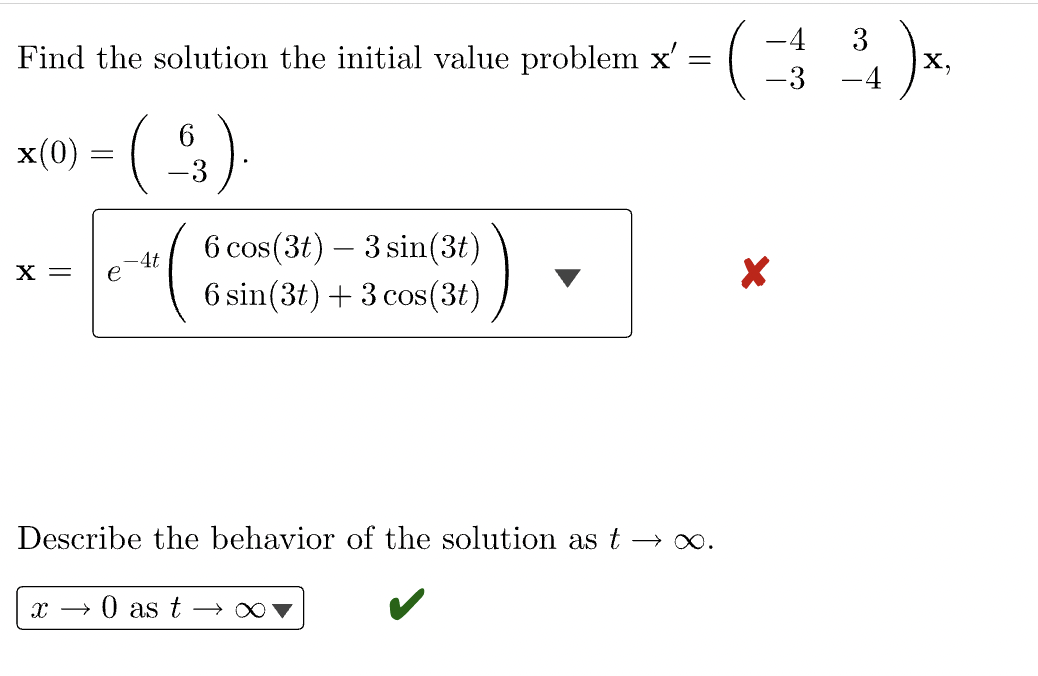 Solved Find the solution the initial value problem | Chegg.com