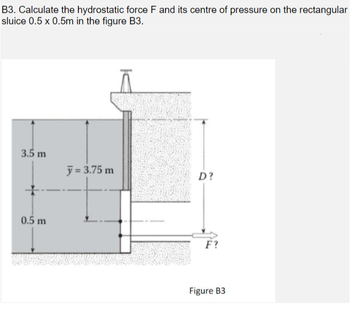 Solved B3. Calculate the hydrostatic force F and its centre | Chegg.com