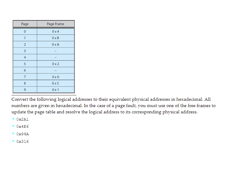 Solved (1) Assume that a logical address is 32-bit long. | Chegg.com