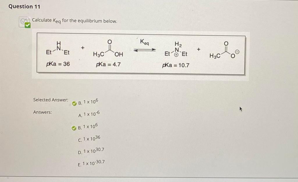 Solved Question 11 Calculate Keq for the equilibrium below. | Chegg.com