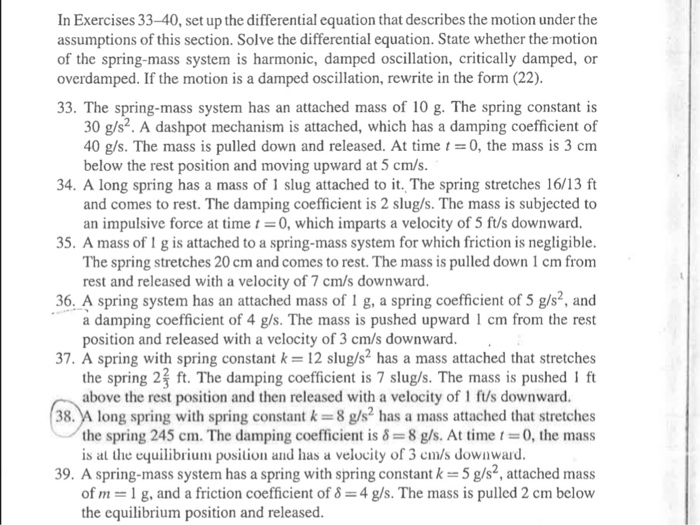 Solved In Exercises 33-40, set up the differential equation | Chegg.com