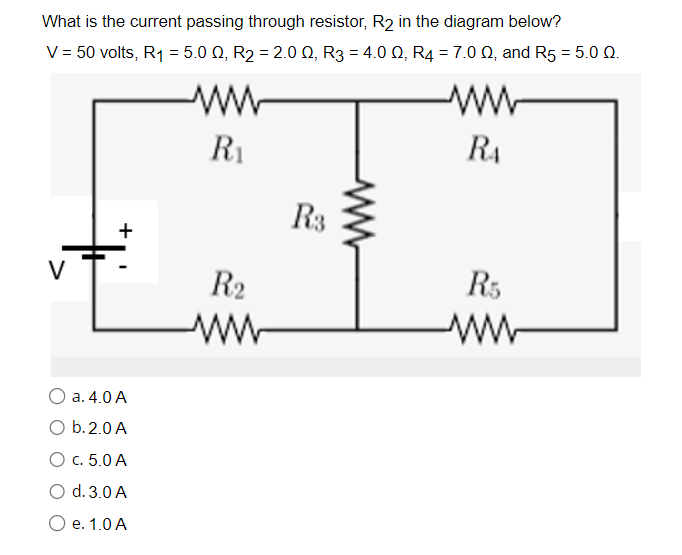 Solved What is the current passing through resistor, R2 in | Chegg.com
