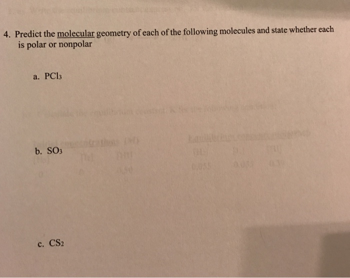 Solved Predict The Molecular Geometry Of Each Of The