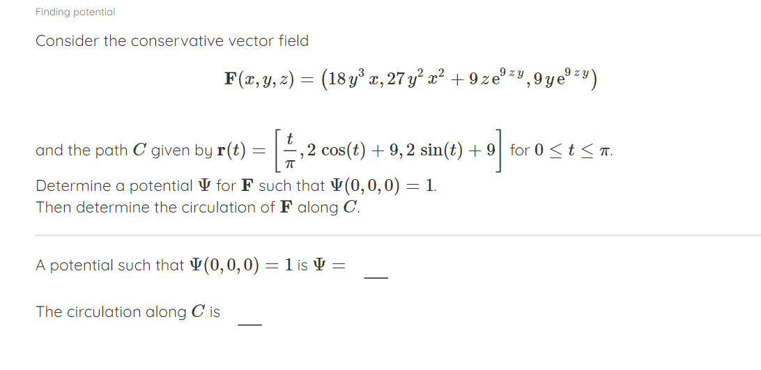 Solved Consider the conservative vector field | Chegg.com