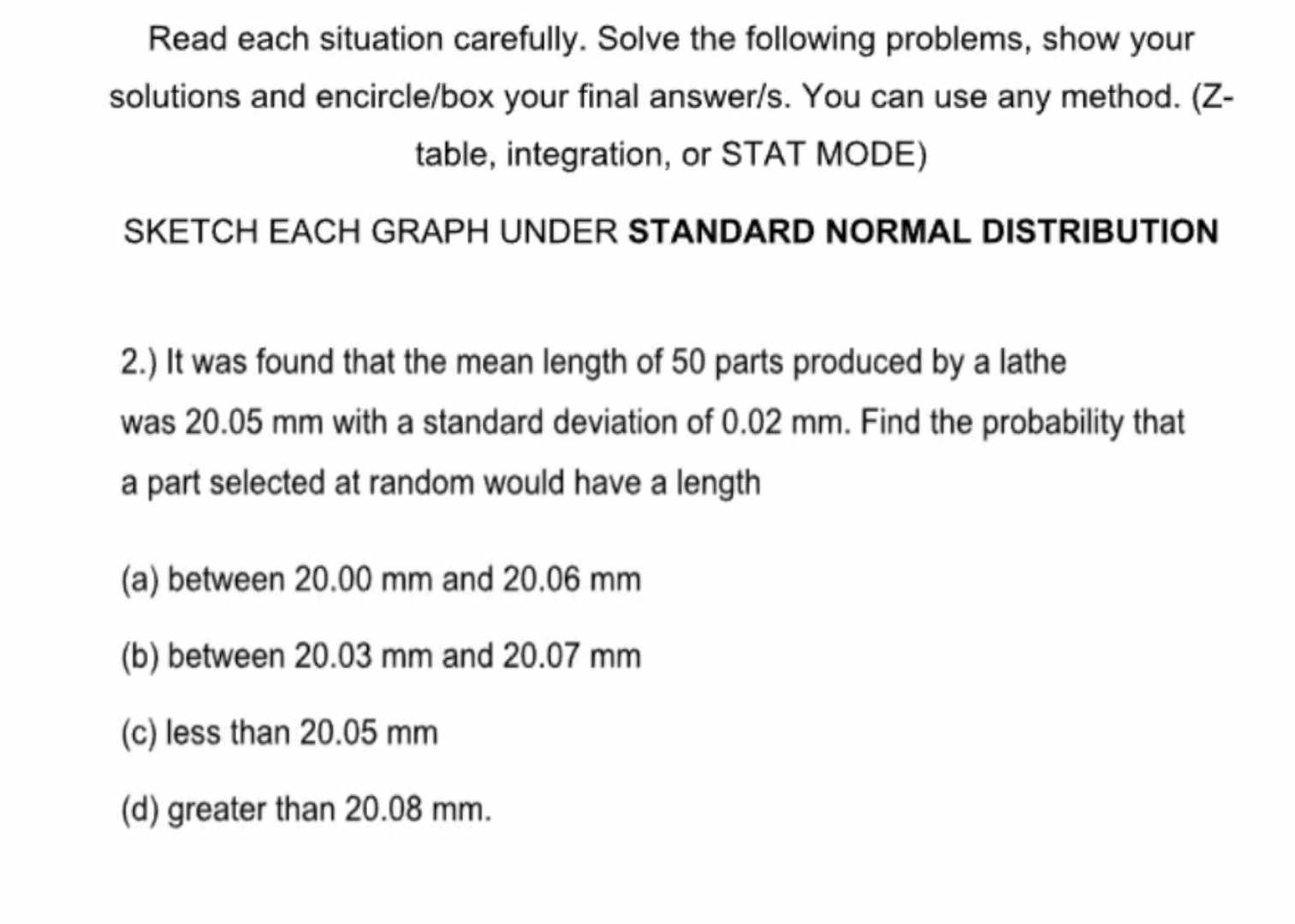 Solved Read each situation carefully. Solve the following | Chegg.com