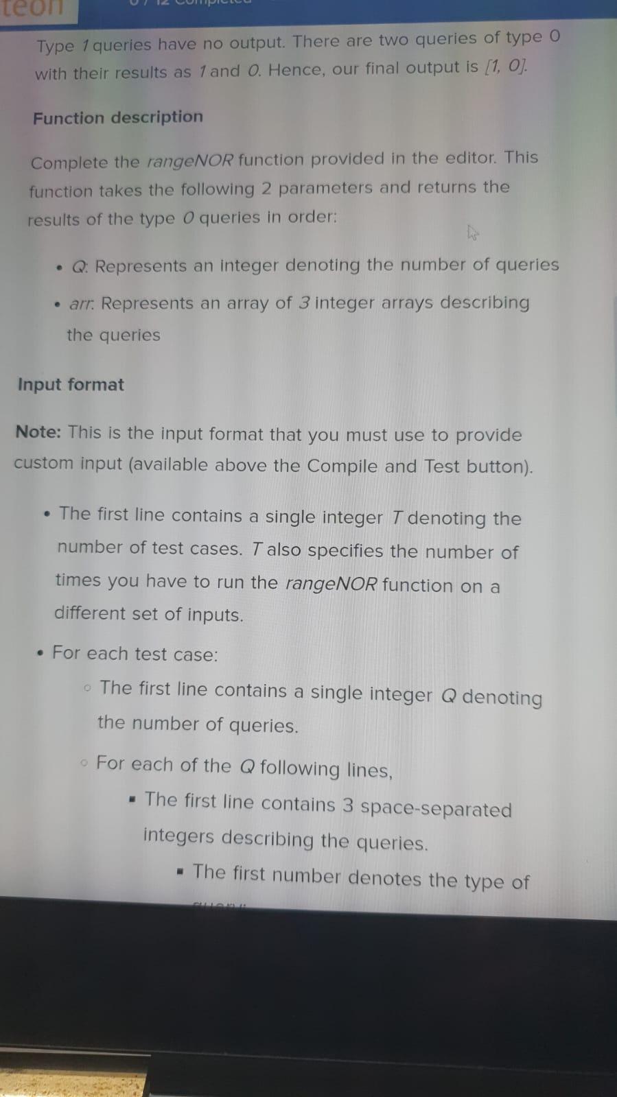Solved NOR queries Initially, you have infinite bits | Chegg.com