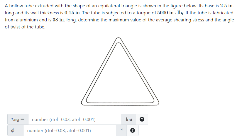 A hollow tube extruded with the shape of an | Chegg.com