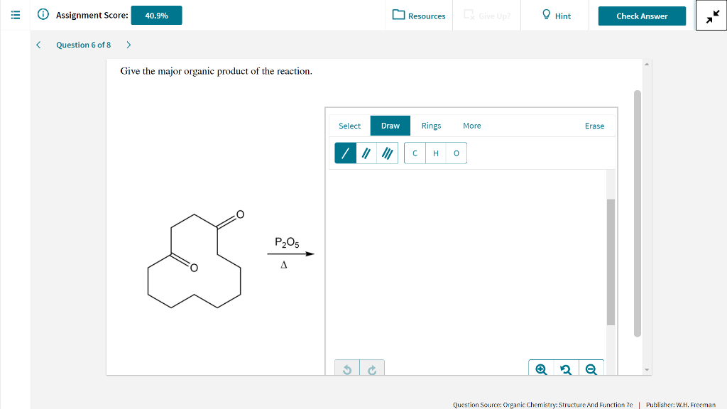 Solved Assignment Score: 40.9% Resources Give Up Hint Check | Chegg.com