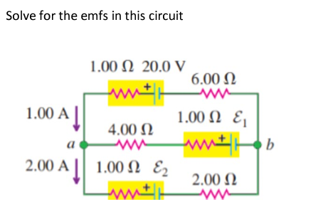 Solved Solve for the emfs in this circuit. | Chegg.com
