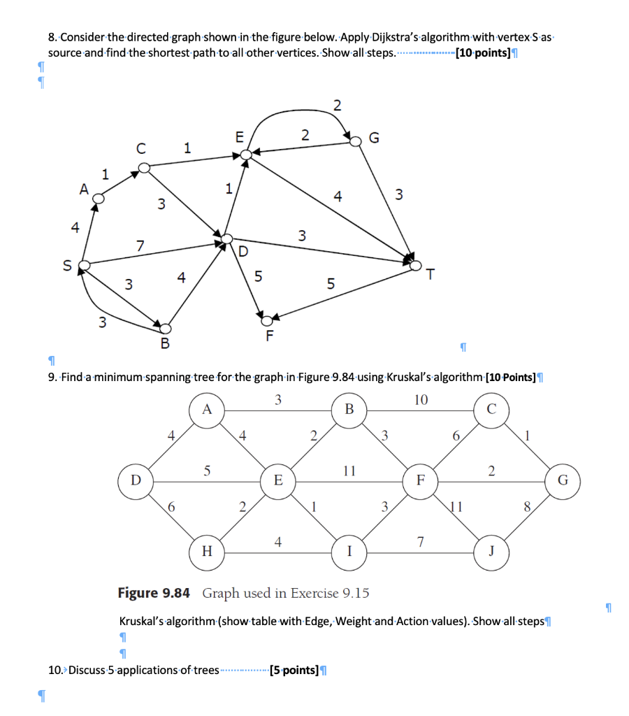 8. Consider the directed graph shown in the figure | Chegg.com