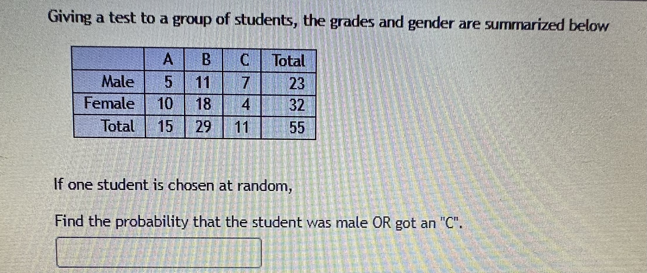 Solved Giving a test to a group of students, the grades and | Chegg.com