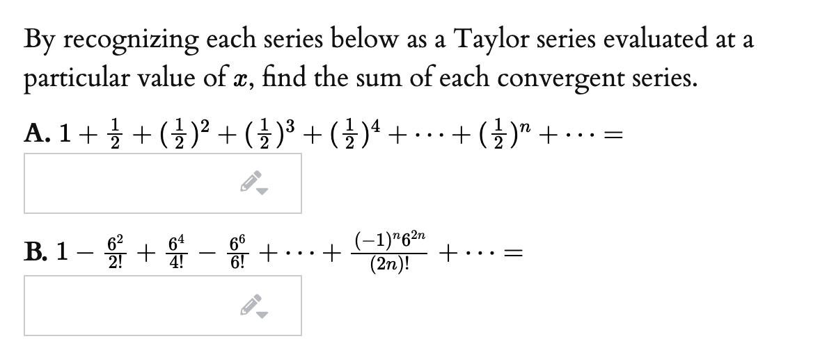 Solved Find the Taylor series for the function below, by | Chegg.com