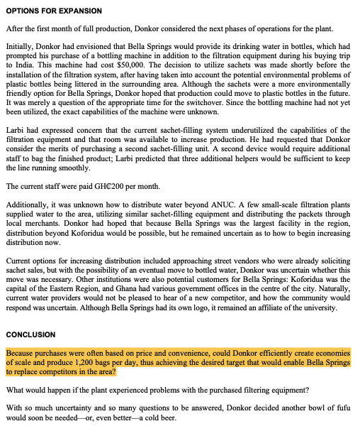 Solved BELLA SPRINGS Jesse Brame, Chris Lau, and Gerry Li | Chegg.com