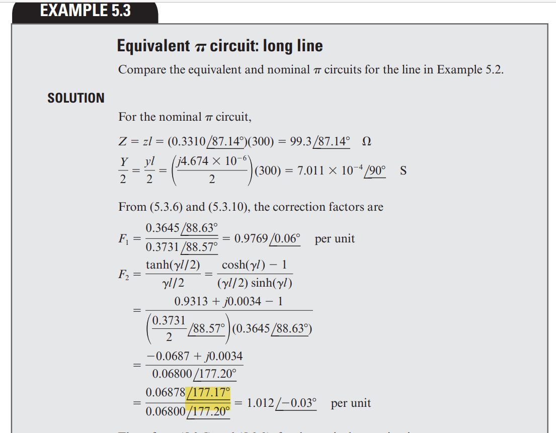 Solved Equivalent π circuit: long line Compare the | Chegg.com