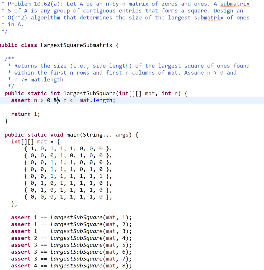 Solved * Problem 10.62 (a): Let A be an n-by-n matrix of | Chegg.com