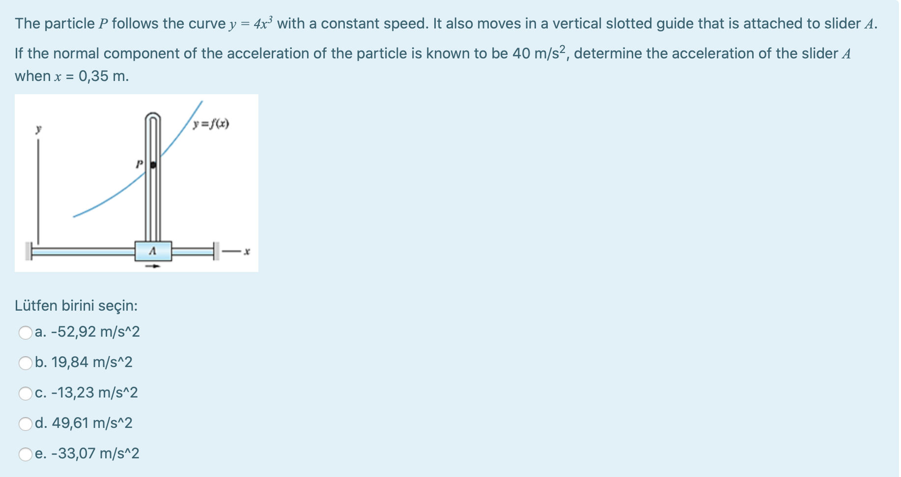 Solved The particle P follows the curve y = 4x2 with a | Chegg.com