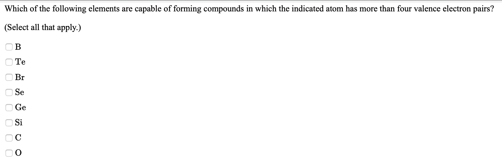 Solved Which of the following elements are capable of | Chegg.com