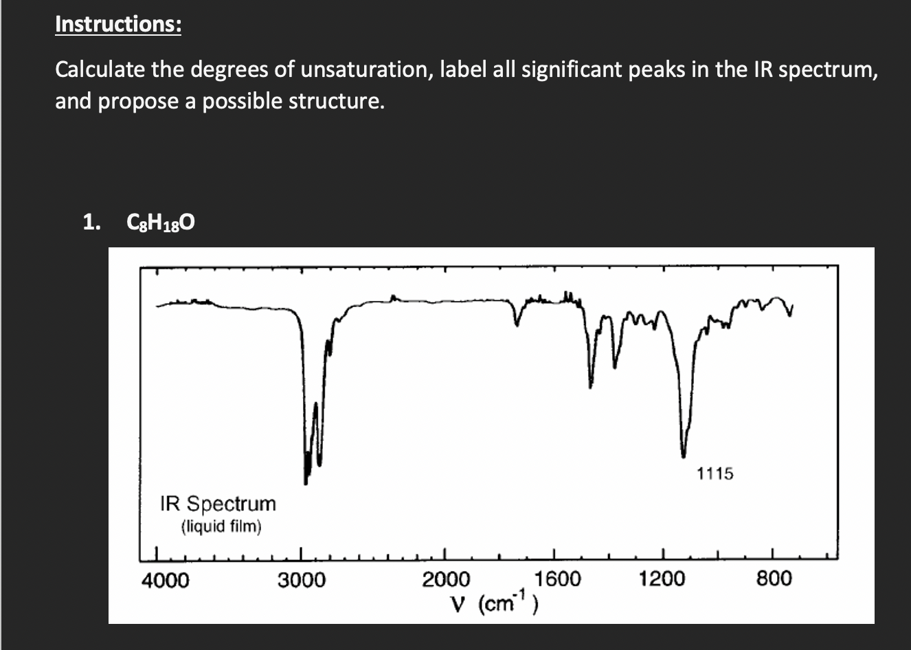 Solved Instructions: Calculate the degrees of unsaturation, | Chegg.com