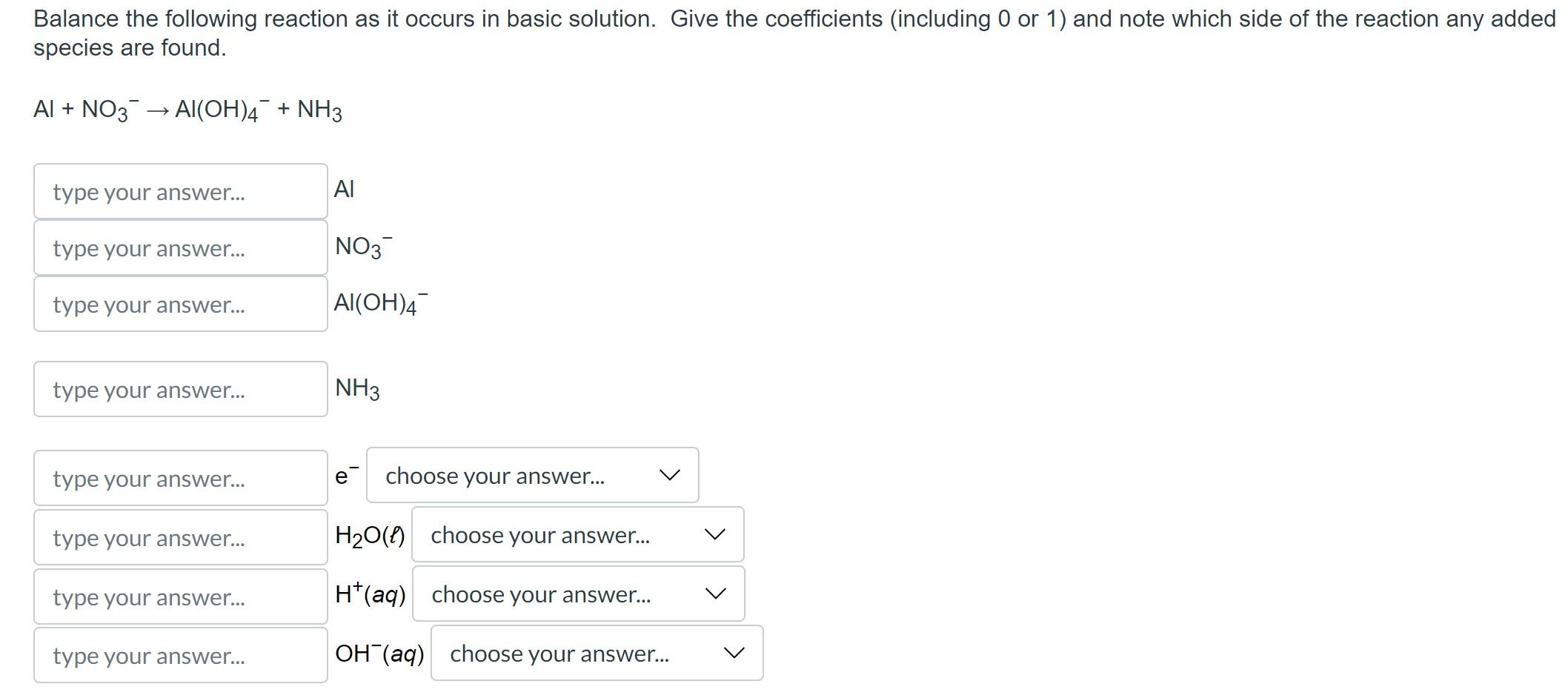 Solved Balance the following reaction as it occurs in basic | Chegg.com