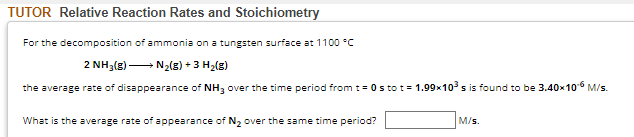 Solved TUTOR Relative Reaction Rates and Stoichiometry For | Chegg.com