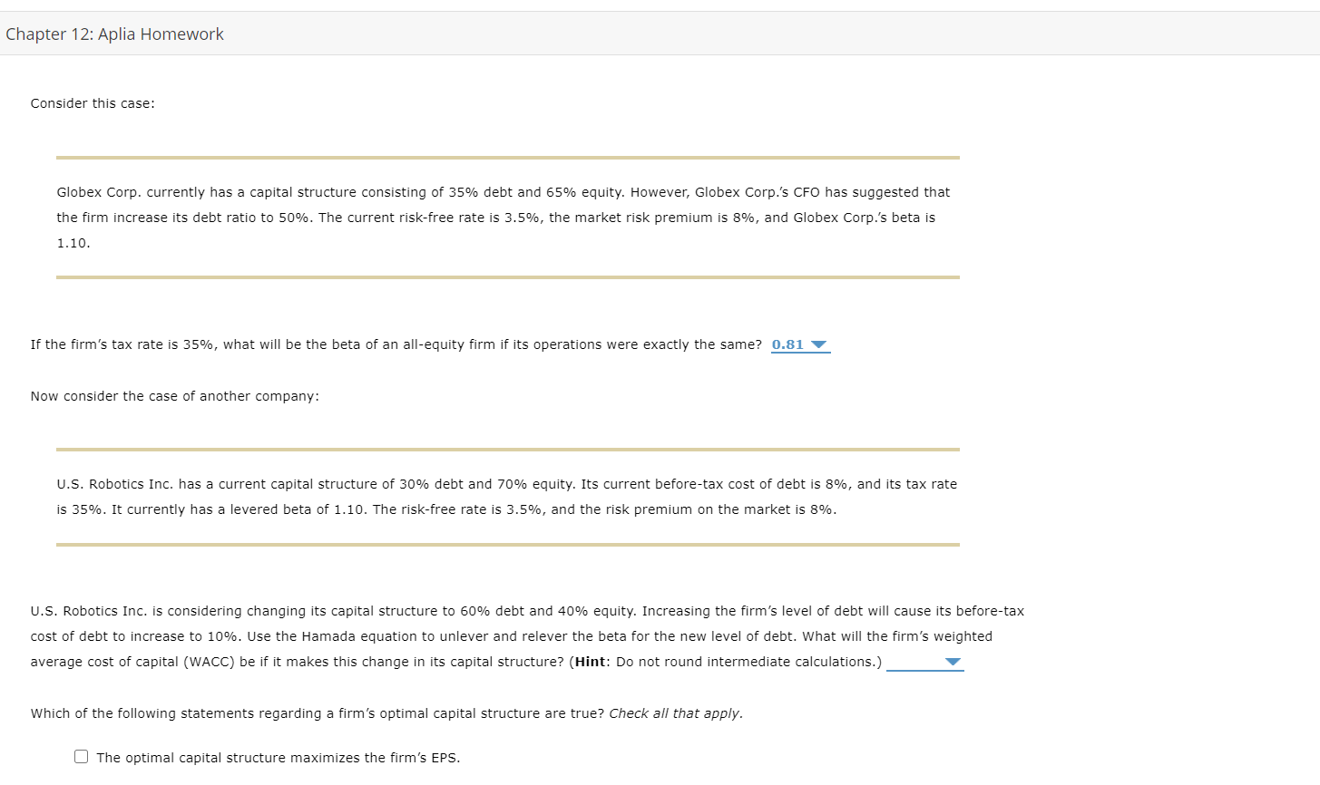 Solved Chapter 12: Aplia Homework 7. Determining the optimal | Chegg.com Solved Chapter 12: Aplia Homework 7. Determining the optimal | Chegg.com