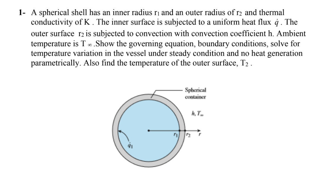 Solved 1- A spherical shell has an inner radius rı and an | Chegg.com