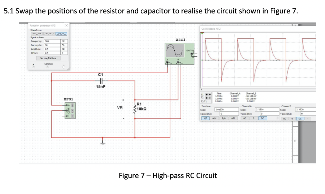 Solved Set the signal generator to square wave mode (and | Chegg.com