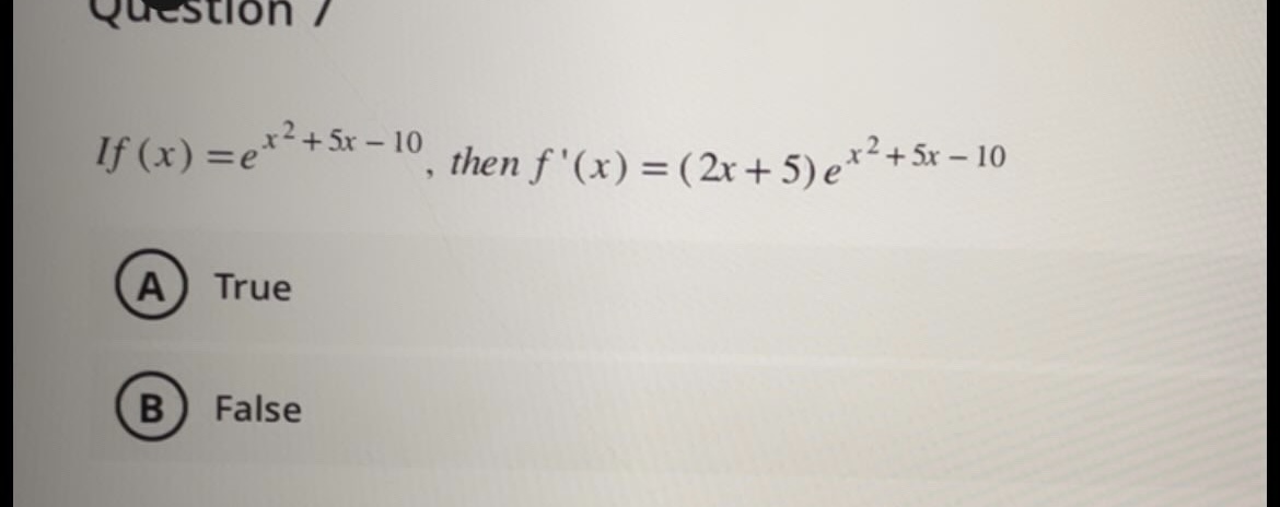 Solved If (x)=ex2+5x-10, ﻿then | Chegg.com
