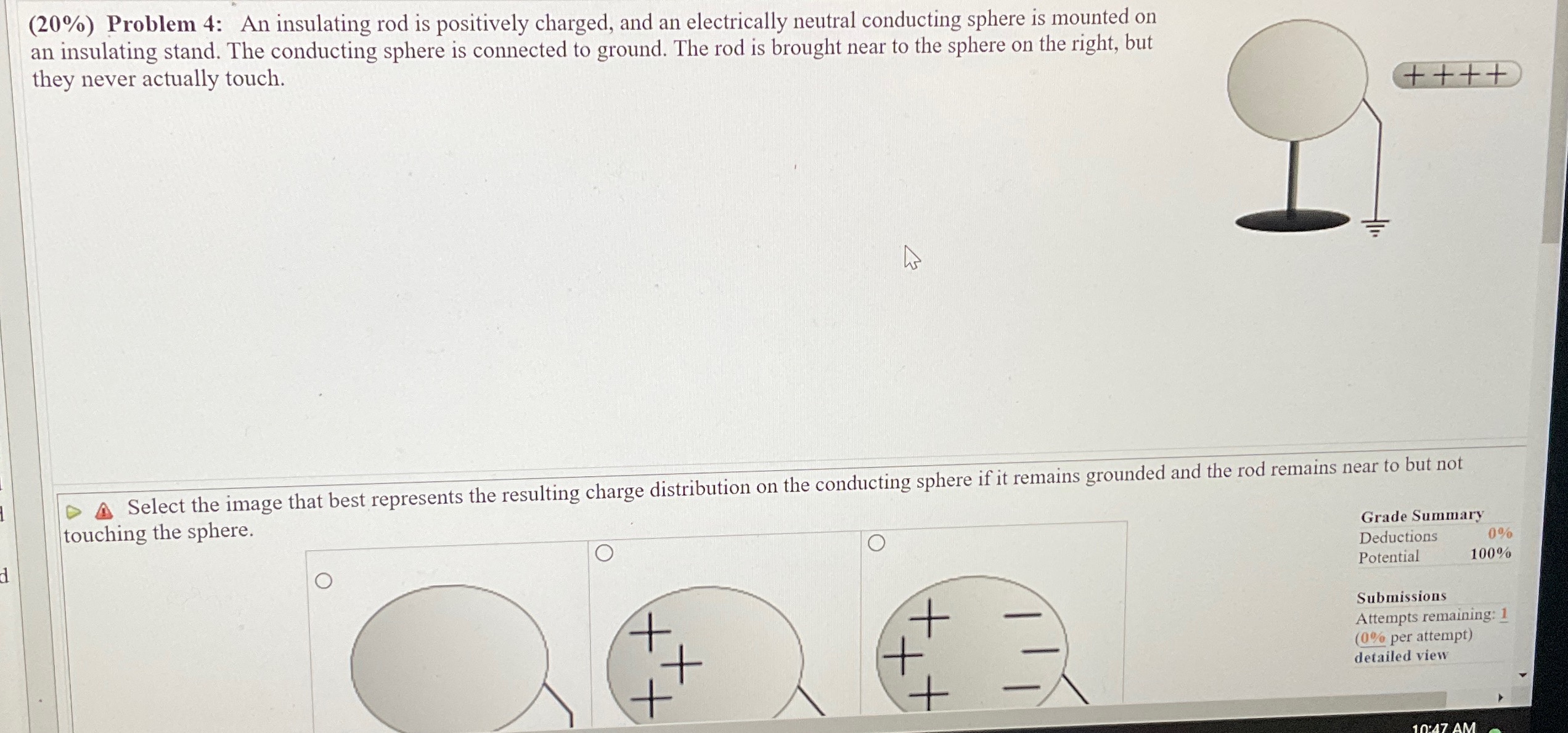 Solved (20%) ﻿Problem 4: An insulating rod is positively | Chegg.com