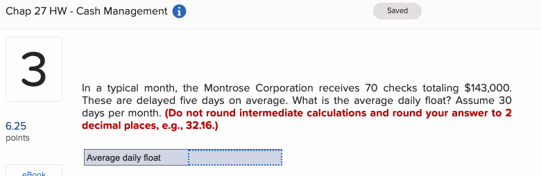 Solved In a typical month, the Montrose Corporation receives | Chegg.com