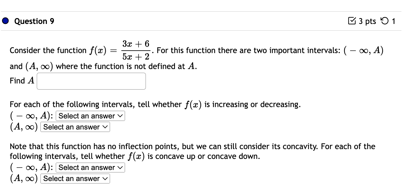 Solved Question 9 3x + 6 Consider the function f(x) 52+2 and | Chegg.com