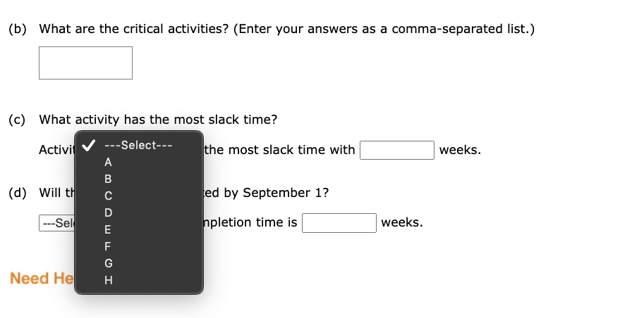 Solved (a) Draw a project network. (b) What are the critical | Chegg.com