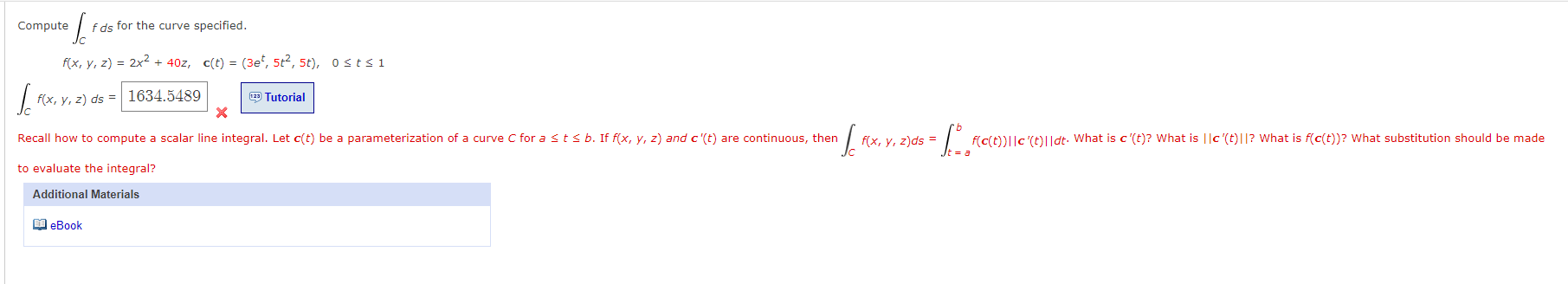 Solved Compute te f ds for the curve specified. f(x, y, z) = | Chegg.com