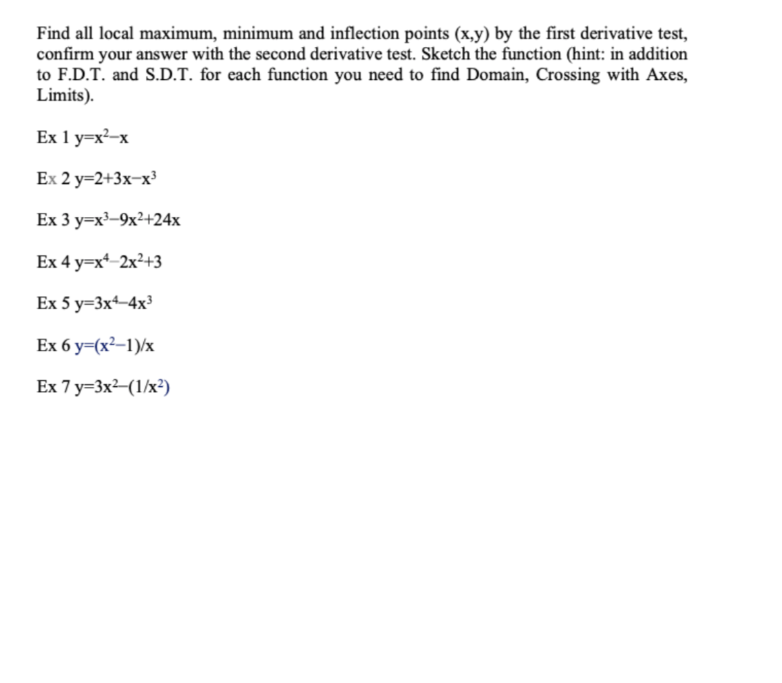 Solved Find All Local Maximum Minimum And Inflection Points 3109